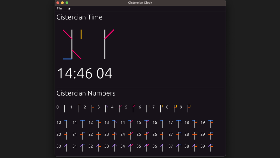 Trying egui: building a Cistercian Clock with Rust GUI ⌚️ | Rodney Lab
